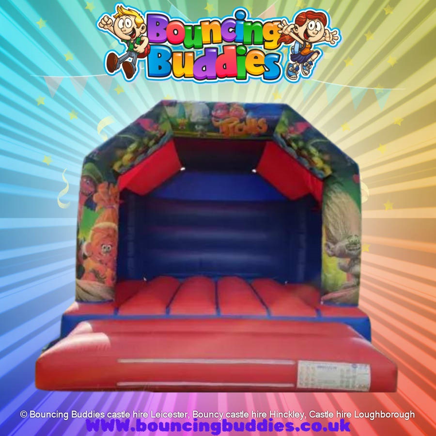 Inflatable hire Leicester - Trolls bouncy castle hire Leicester