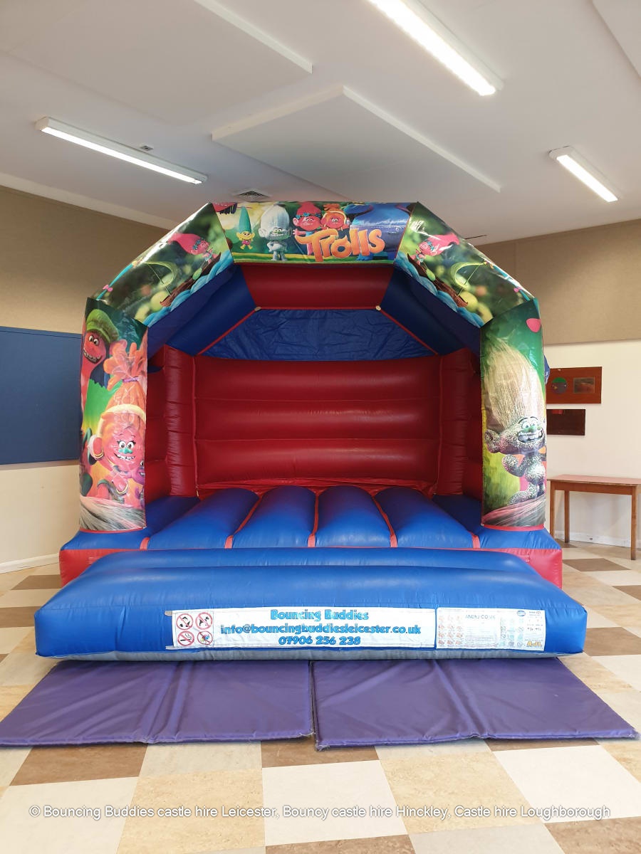 Inflatable hire Leicester - Trolls bouncy castle hire Leicester